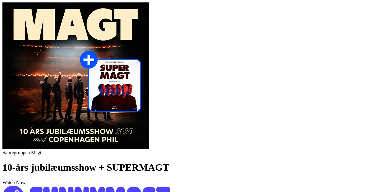 Køb 10-års jubilæumsshow + SUPERMAGT – Satiregruppen Magt